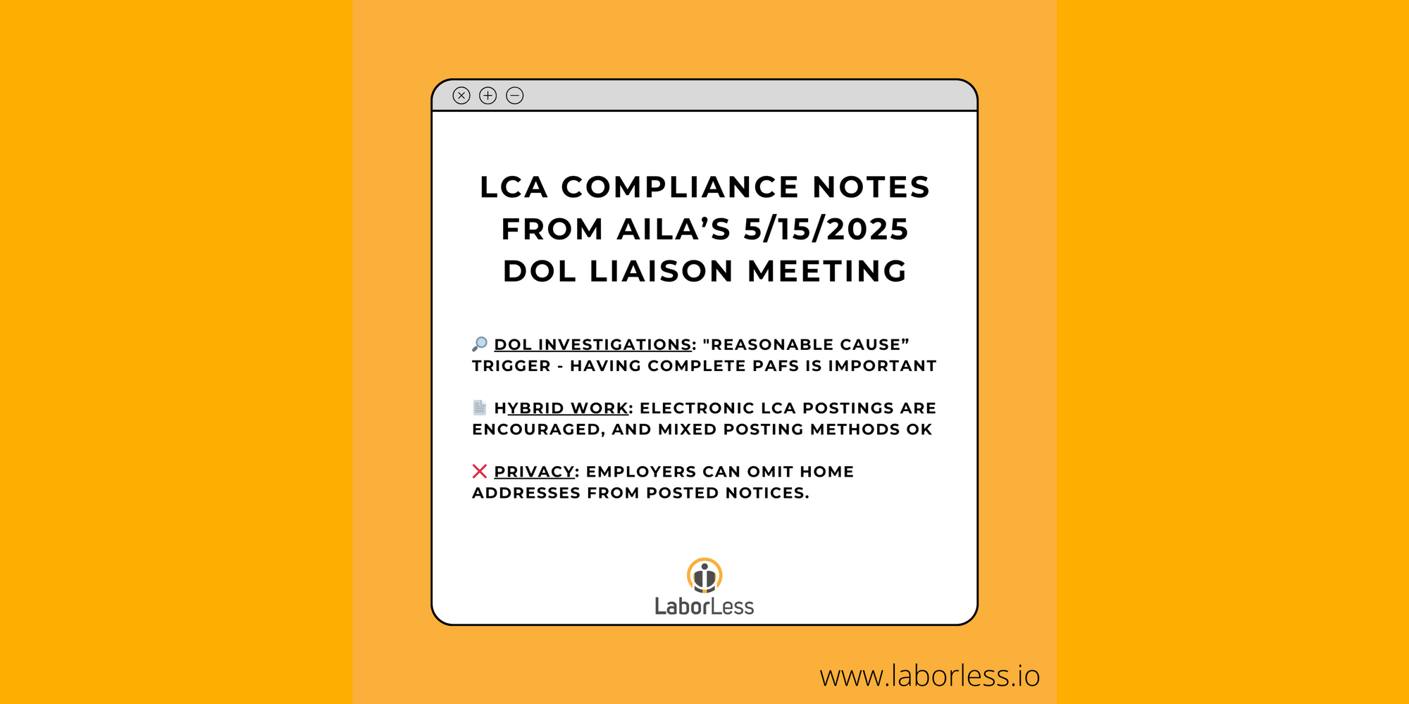 H-1B LCA Compliance: Key Updates from AILA’s May 2025 DOL Liaison Meeting